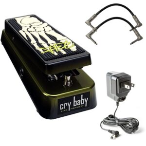 dunlop kh95 kirk hammett signature cry baby wah pedal bundle with 2 patch cables and dunlop 9v power supply