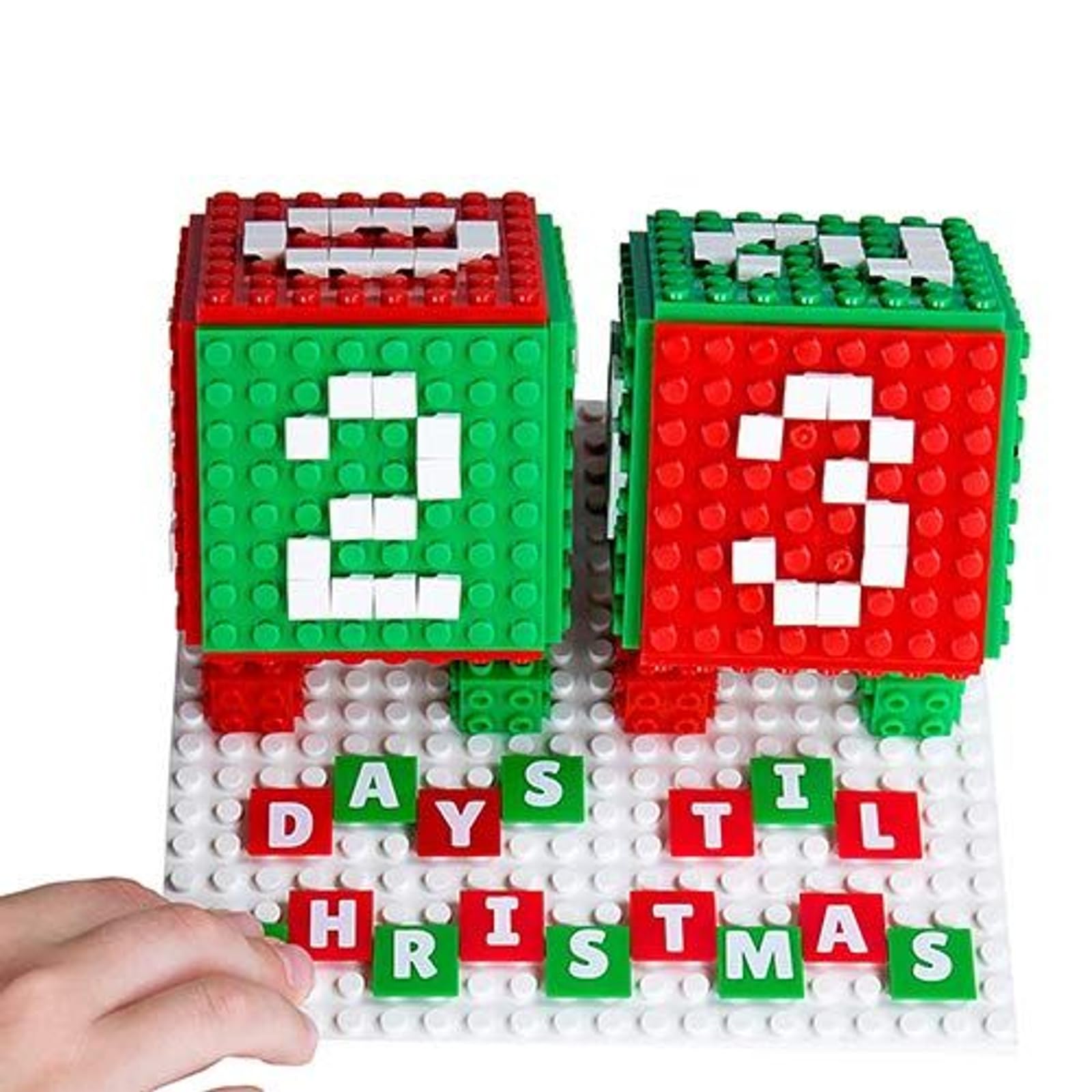 Strictly Briks Compatible with LEGO 24 Day Countdown Advent Calendar Set, 713 Pieces, Baseplates, 1x1 Pixels, 3D Briks and AlphaBriks, Holiday Decorations, STEM Toy Set