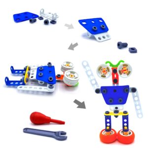 Jr. Engineer - Robot & Airplane | Junior Educational Stem Learning Construction Set for Boys & Girls 5+ Years | 150 Piece Creative Engineer Set (Tools Included), Build 5 Models & More!