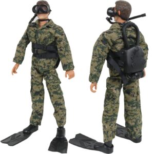 Click N' Play 12" Military Special Ops Action Figures - Navy Swat Team, Soldier Accessories & Army Toys - Click N Play Military Army Action Figures 12 inch