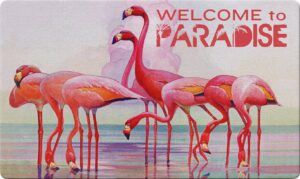 toland home garden 800411 flamingo paradise summer door mat 18x30 inch welcome outdoor doormat for entryway indoor entrance