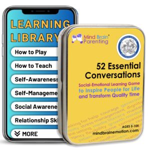 mind brain emotion 52 essential conversations for home, therapy, speech, school classroom - conversation cards for kids, family, teacher & counselor to build growth mindset & communication skills