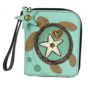 chala sea turtle zip-around wallet/wristlet