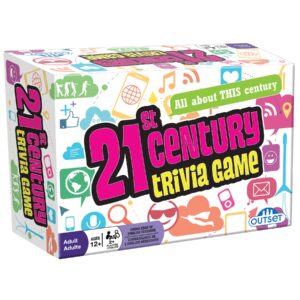 outset media 21st century trivia game - party game - family game - travel game - fun and easy to play - 1200 trivia questions - for 2 or more players - ages 12+