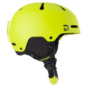 retrospec traverse h3 youth ski & snowboard helmet , matte lime, small (52-55cm)