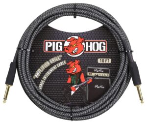 pig hog vintage serie instrumentenkabel, amplifier grill, 3m/10ft, 6.35 (1/4”) auf 6.35 (1/4”), hochwertige qualität, gewebt