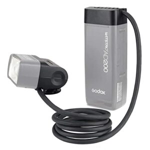 godox ec200 extension flash head 200w for godox ad200/ ad200pro pocket flash, 2m extend power cable, works with ad200/ ad200pro bare bulbs head and speedlite head