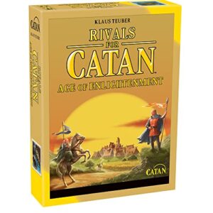 rivals for catan age of enlightenment card game expansion - chart new territories! strategy game for kids & adults, ages 10+, 2 players, 45-90 minute playtime, made by catan studio