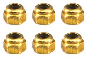 teak tuning professional fingerboard lock nuts, nylon insert, gold (pack of 6)