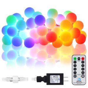 colored led globe string lights - 100 mini led christmas lights 8 modes remote control waterproof plug in for indoor outdoor home garden patio party holiday decoration (44ft )