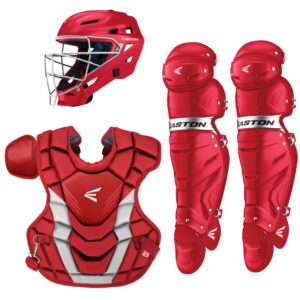 easton gametime baseball catchers equipment box set, intermediate, red