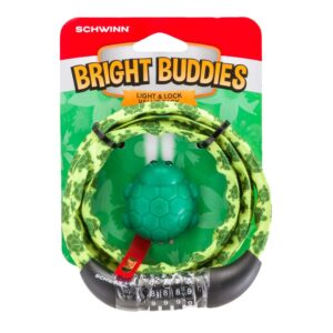 schwinn bright buddies light and lock value pack, turtle