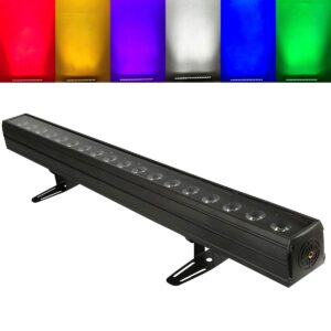 tc-home 18 led rgbwa uv 270w wall wash bar light 7/9 ch dmx 512 dj party disco stage lighting (6 in 1)