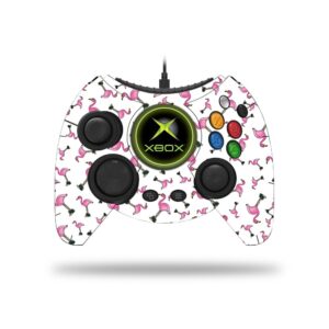 mightyskins skin compatible with microsoft xbox one hyperkin duke controller - cool flamingo | protective, durable, and unique vinyl wrap cover | easy to apply, remove | made in the usa