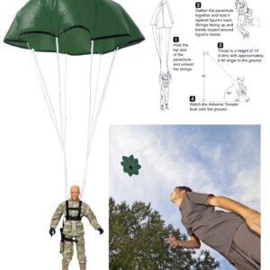 Click N' Play Military Airborne Paratrooper, 12-Inch Action Figures | Accessories, Army Stuff, Clothes, Toy Weapons, Costume | Army Guys, Soldier, World Peacekeepers | Action Figure Army Men Toys