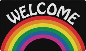 toland home garden 800452 welcome rainbow pride door mat 18x30 inch outdoor doormat for entryway indoor entrance