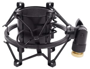 rockville rockshock black studio condenser microphone metal shock mount w/foam