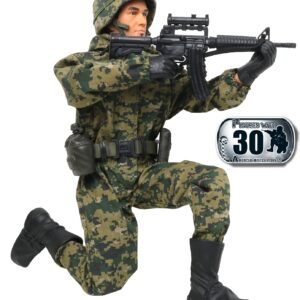 Click N' Play 12-Inch Army Men Action Figures, Military Toys Marine NBC Specialist - Clothes, Weapons Stuff - Army Guys, Elite Force, Soldier Man, SWAT, World Peacekeepers - Men Toys for Boys