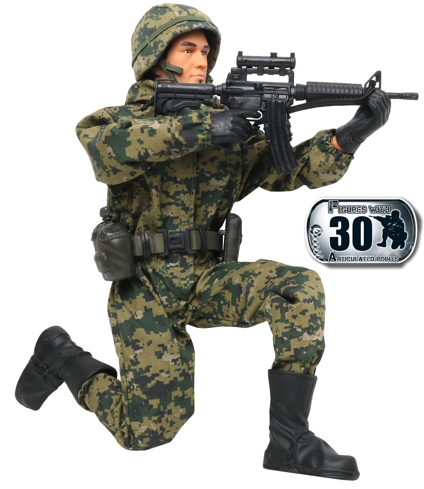 Click N' Play 12-Inch Army Men Action Figures, Military Toys Marine NBC Specialist - Clothes, Weapons Stuff - Army Guys, Elite Force, Soldier Man, SWAT, World Peacekeepers - Men Toys for Boys