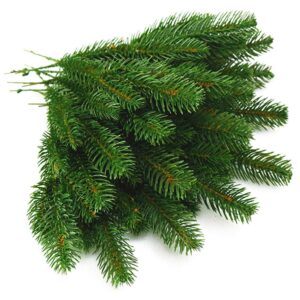 wonuu 25pcs artificial pine green leaves needle garland for christmas embellishing and home garden decor, 11x4.7 inches(green-25 pack)