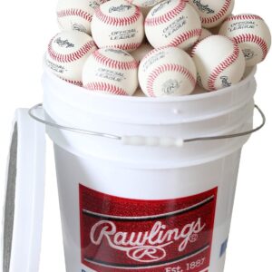 Rawlings | OFFICIAL LEAGUE Practice Baseballs | ROLB1X | Youth/14U | 6 Gallon Bucket | 30 Count