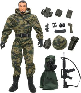 click n' play 12-inch army men action figures, military toys marine nbc specialist - clothes, weapons stuff - army guys, elite force, soldier man, swat, world peacekeepers - men toys for boys