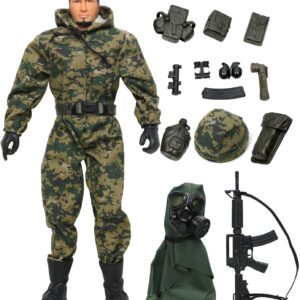 Click N' Play 12-Inch Army Men Action Figures, Military Toys Marine NBC Specialist - Clothes, Weapons Stuff - Army Guys, Elite Force, Soldier Man, SWAT, World Peacekeepers - Men Toys for Boys