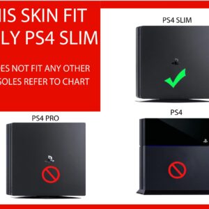 ZOOMHITSKINS Compatible with PS4 Slim Skin, Old Red Retro Vintage Light Dark Classic, Durable & Fit, 3M Vinyl, Made in The USA