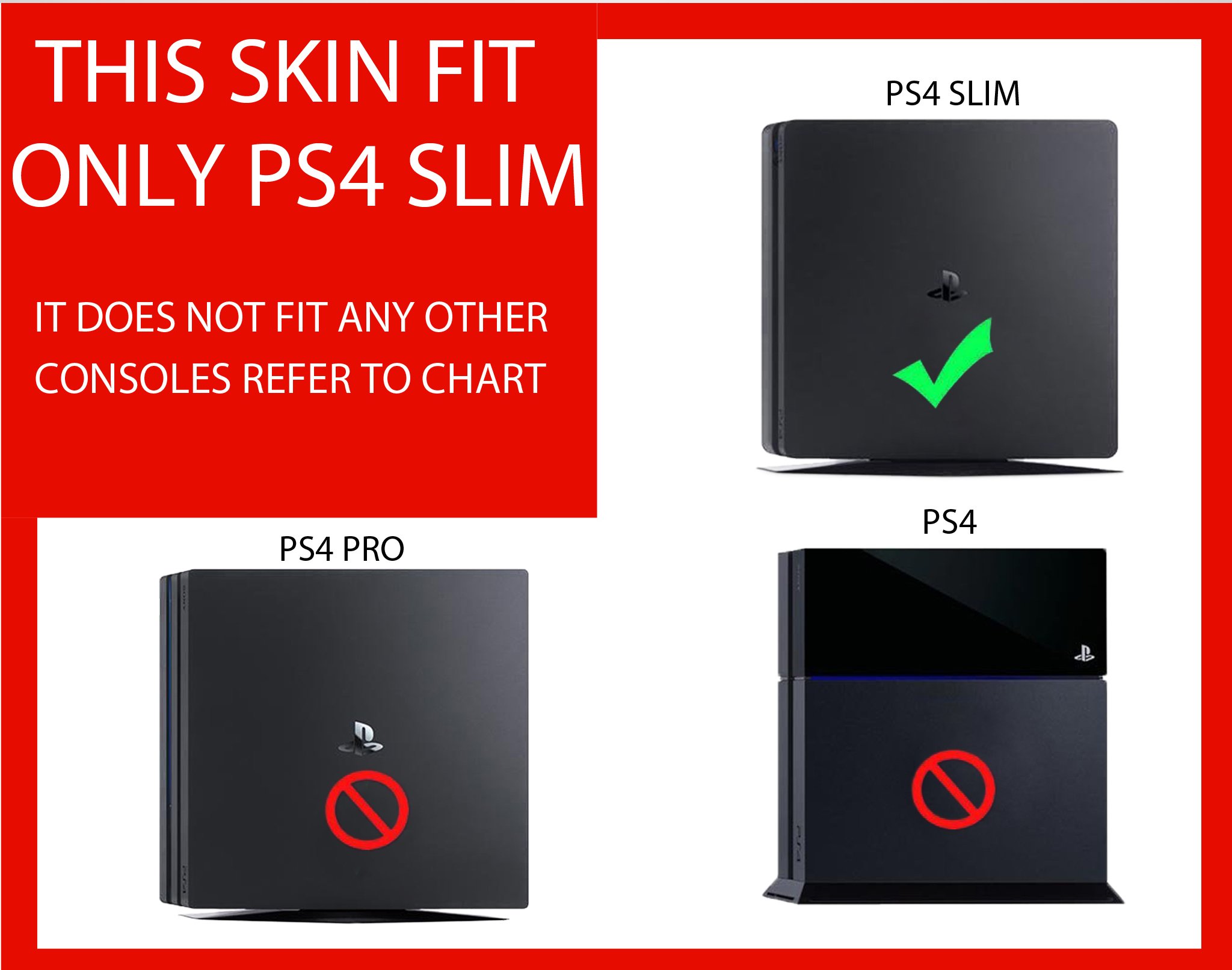 ZOOMHITSKINS Compatible with PS4 Slim Skin, Old Red Retro Vintage Light Dark Classic, Durable & Fit, 3M Vinyl, Made in The USA