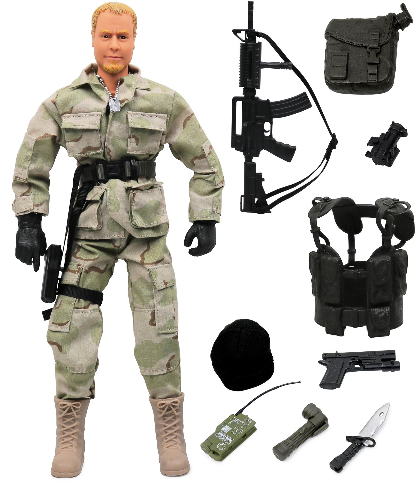 Click N' Play 12-Inch Action Figures Military Ranger Swat | Army Action Figures, Toy Weapons, Soldiers, World Peacekeepers, Army Guys, Elite Force | Soldier Toys for Boys