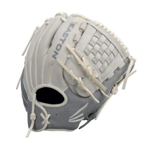 easton ghost fastpitch series baseball glove, left hand throw, 12", grey, woven web