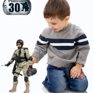 Click N' Play Military Airborne Paratrooper, 12-Inch Action Figures | Accessories, Army Stuff, Clothes, Toy Weapons, Costume | Army Guys, Soldier, World Peacekeepers | Action Figure Army Men Toys