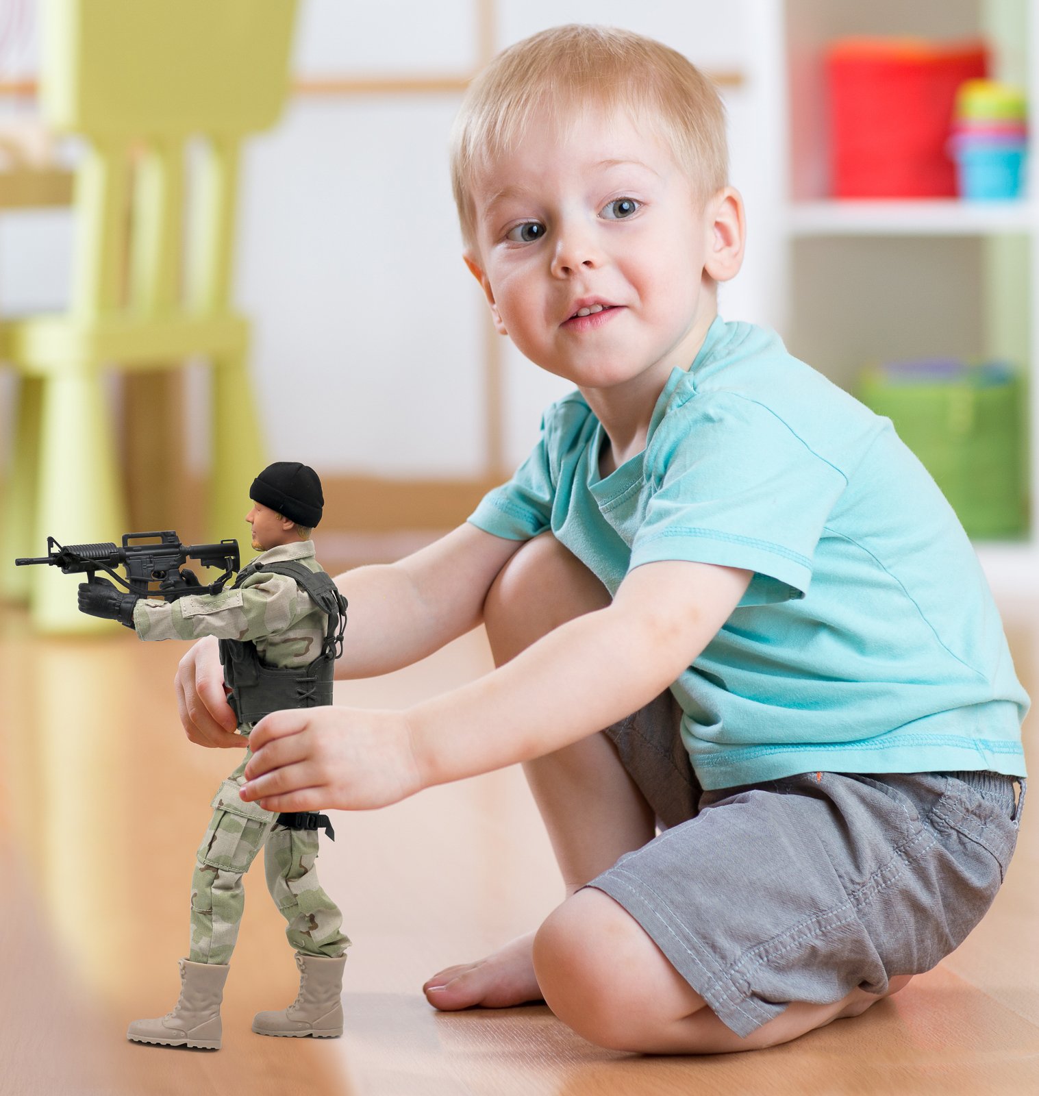 Click N' Play 12-Inch Action Figures Military Ranger Swat | Army Action Figures, Toy Weapons, Soldiers, World Peacekeepers, Army Guys, Elite Force | Soldier Toys for Boys