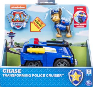 paw patrol, chase’s transforming police cruiser with flip-open megaphone, for ages 3 & up