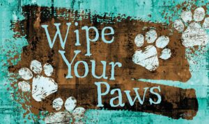 toland home garden 800455 turquoise paws funny door mat 18x30 inch dog outdoor doormat for entryway indoor entrance