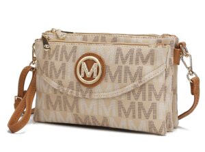 mkf collection crossbody bag for women wristlet strap, vegan leather shoulder bag handbag purse by mia k