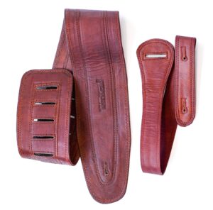 werkens genuine leather padded guitar strap 4" inch wide bass straps adjustable length 43-54" inches designed for electric acoustic bass guitars