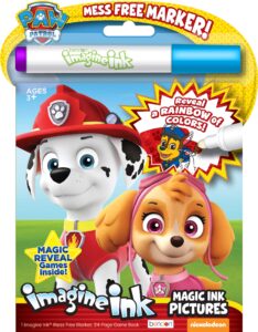 nickelodeon paw patrol 20-page imagine ink coloring book with 1 mess free marker bendon 38709