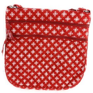 vera bradley womens triple zip hipster red/white mini concerto one size