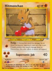 pokemon singles - hitmonchan - 69/105 - common - unlimited edition - neo destiny