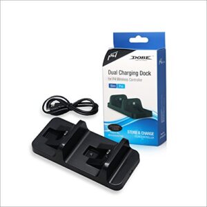 dobe ps4 dual charging dock compact station black for ps4/ps4 slim/ ps4 pro controller