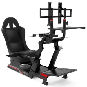 extreme simracing racing simulator cockpit with all accessories (black) - virtual experience v 3.0 racing simulator for logitech g27, g29, g920, g923, simagic, thrustmaster and fanatec