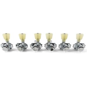 kluson revolution tuners 3x3 no collar locking pearloid button nickel kedpncl3-n