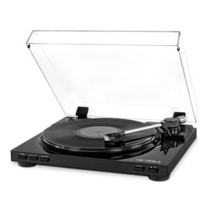 victrola pro usb record player with 2-speed turntable and dust cover, black (vpro-3100-blk)