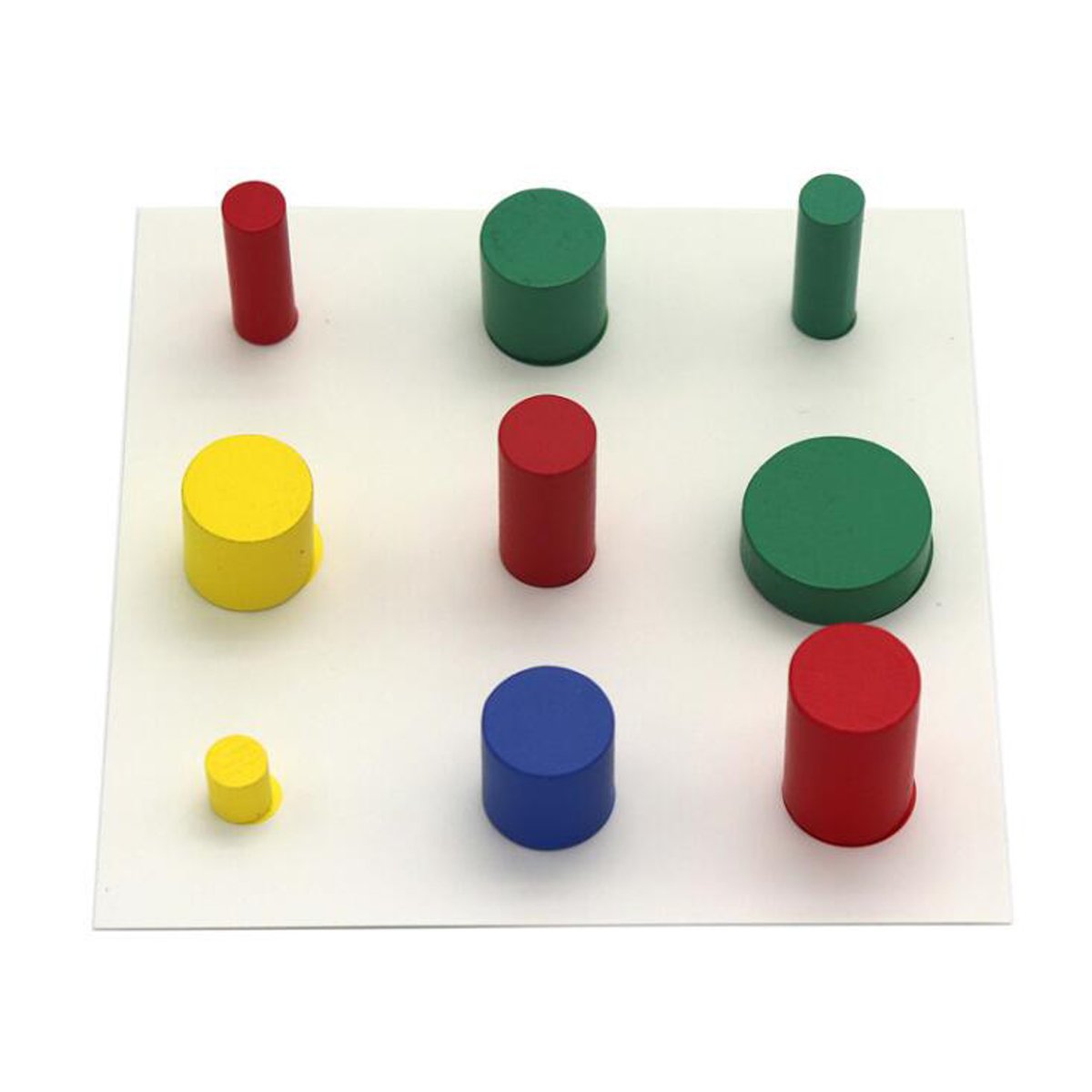 Montessori Colored Cylinders With Control Cards Kids Wooden Knobless Blocks Shape & Color Recognition Material Toys (Colored Cylinders With Control Cards)