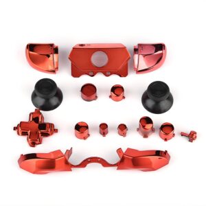 eboxer replacement full buttons set for one, analog thumbsticks abxy buttons dpad buttons replacement kit for one controller (red)