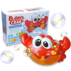 baby bath bubble toy bubble crab bubble blower bubble machine bubble maker with nursery rhyme bathtub bubble toys for infant baby children kids happy tub time (crab)