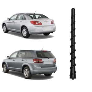 7 inch spiral radio roof antenna mast for 2007 2008 2009 2010 fits for chrysler sebring 300, dodge avenger charger magnum nitro journey, jeep compass direct replacement short thread screw type