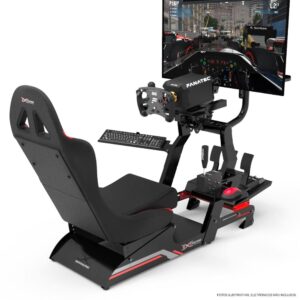 Extreme Simracing Racing Simulator Cockpit With All Accessories (Black) - VIRTUAL EXPERIENCE V 3.0 Racing Simulator For Logitech G27, G29, G920, G923, SIMAGIC, Thrustmaster And Fanatec