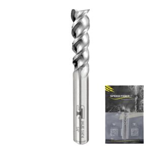 speed tiger carbide square end mill - 3 flute - iaue5/16 3 (1 piece, 5/16") - high feed u-type design - for roughing and finishing - for milling aluminum applications – professional mill bits sets